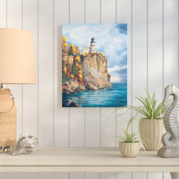 Breakwater Bay Split Rock Lighthouse Painting Print on Wrapped Canvas ...