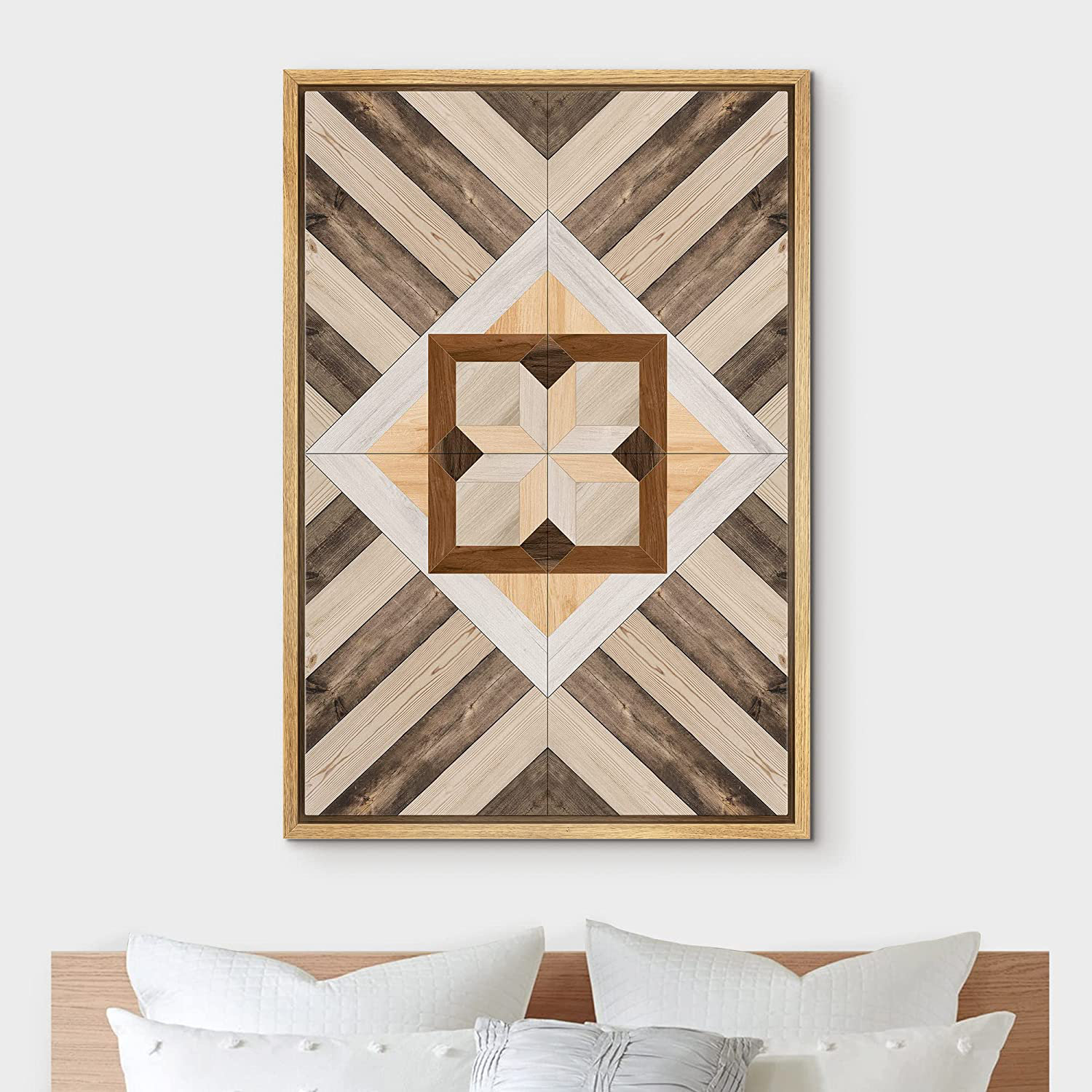 IDEA4WALL Art Geometric Polygon Wood Panel Pattern Abstract Shapes ...
