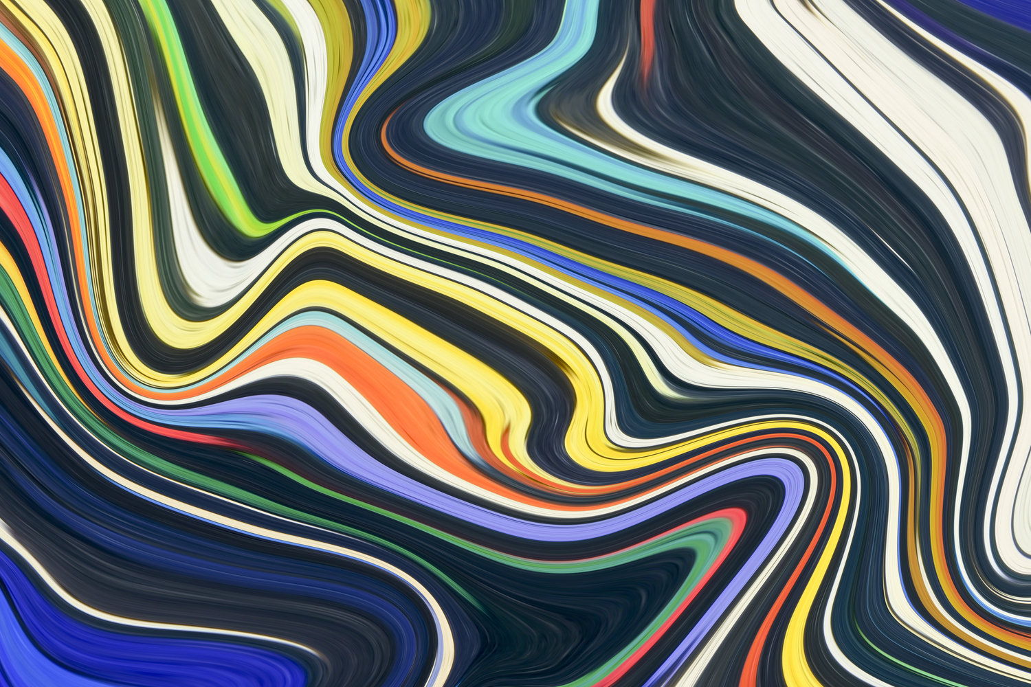 Orren Ellis Stratified Colored Pattern - Wrapped Canvas Graphic Art ...