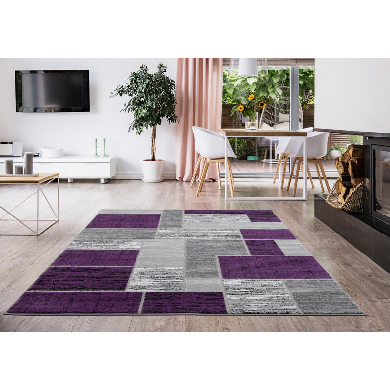 Ebern Designs Balderston Power Loom Purple Rug & Reviews | Wayfair