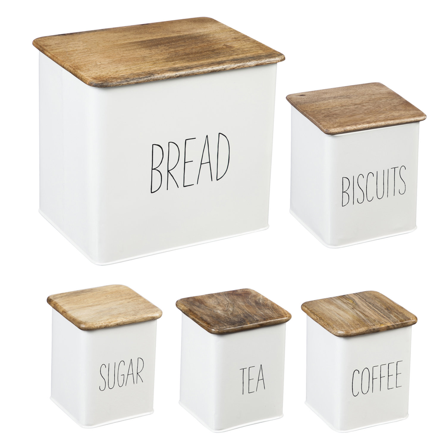 Gracie Oaks 5 Piece Kitchen Canisters Set | Wayfair