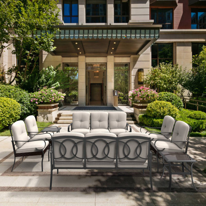 Red Barrel Studio® Metal 10 - Person Seating Group with Cushions | Wayfair