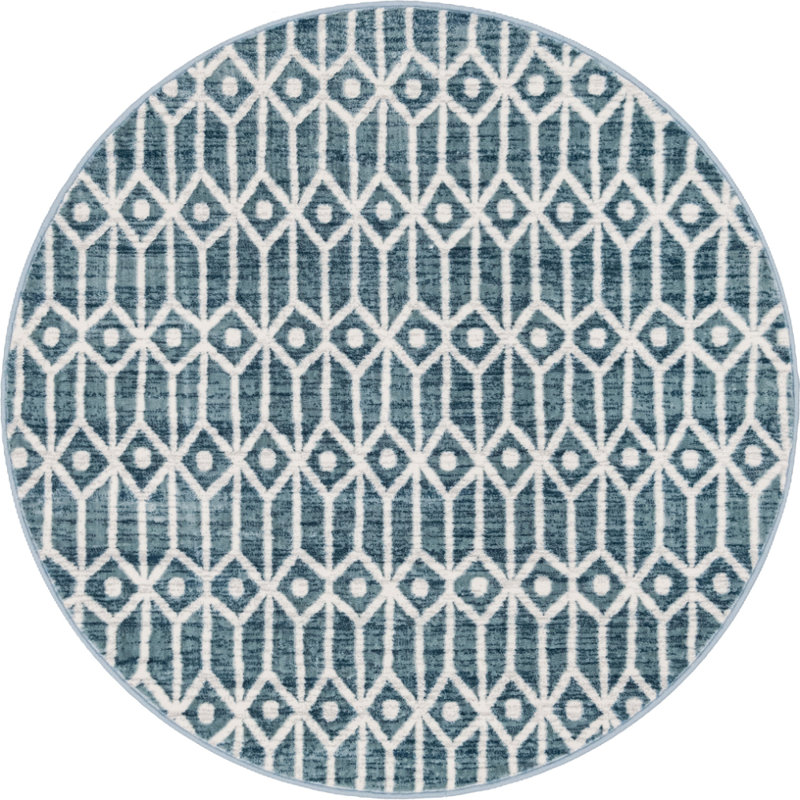 Ebern Designs Nuremberg Blue/Ivory Rug & Reviews | Wayfair