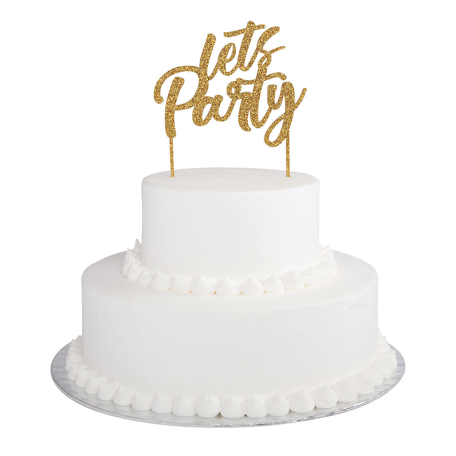 Oriental Trading Company Let's Party Gold Cake Topper | Wayfair