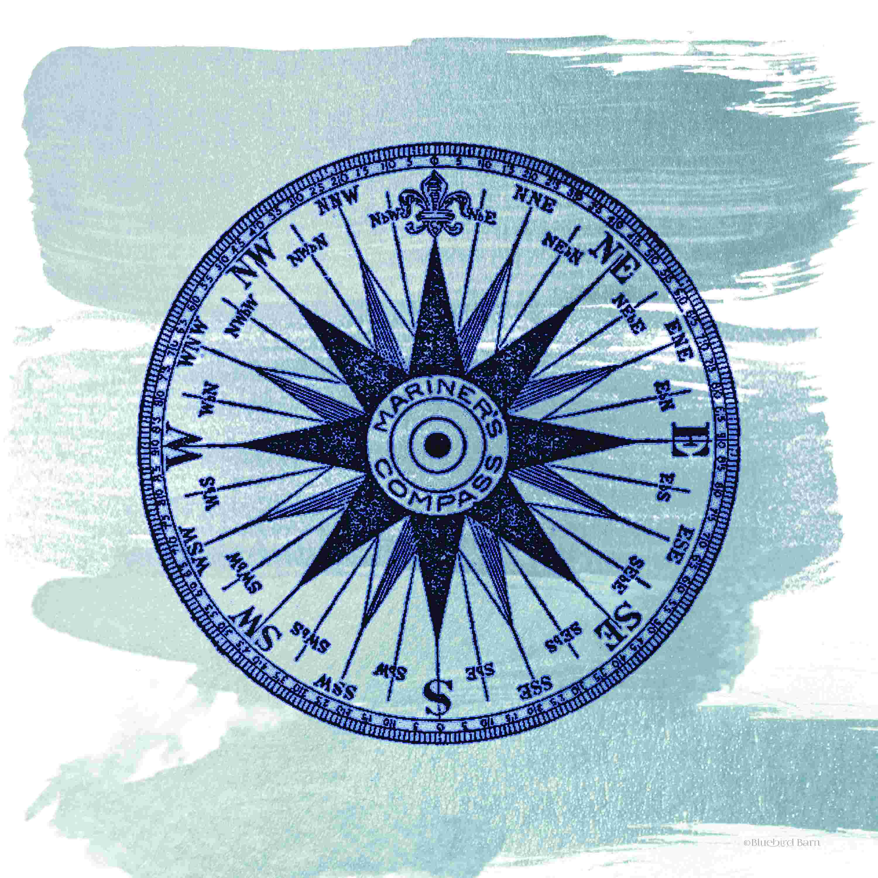 Breakwater Bay Brushed Midnight Blue Compass Rose by Bluebird Barn ...