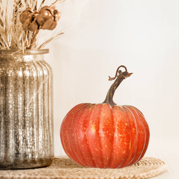 The Holiday Aisle® Standing Flat Pumpkin Figurine & Reviews | Wayfair