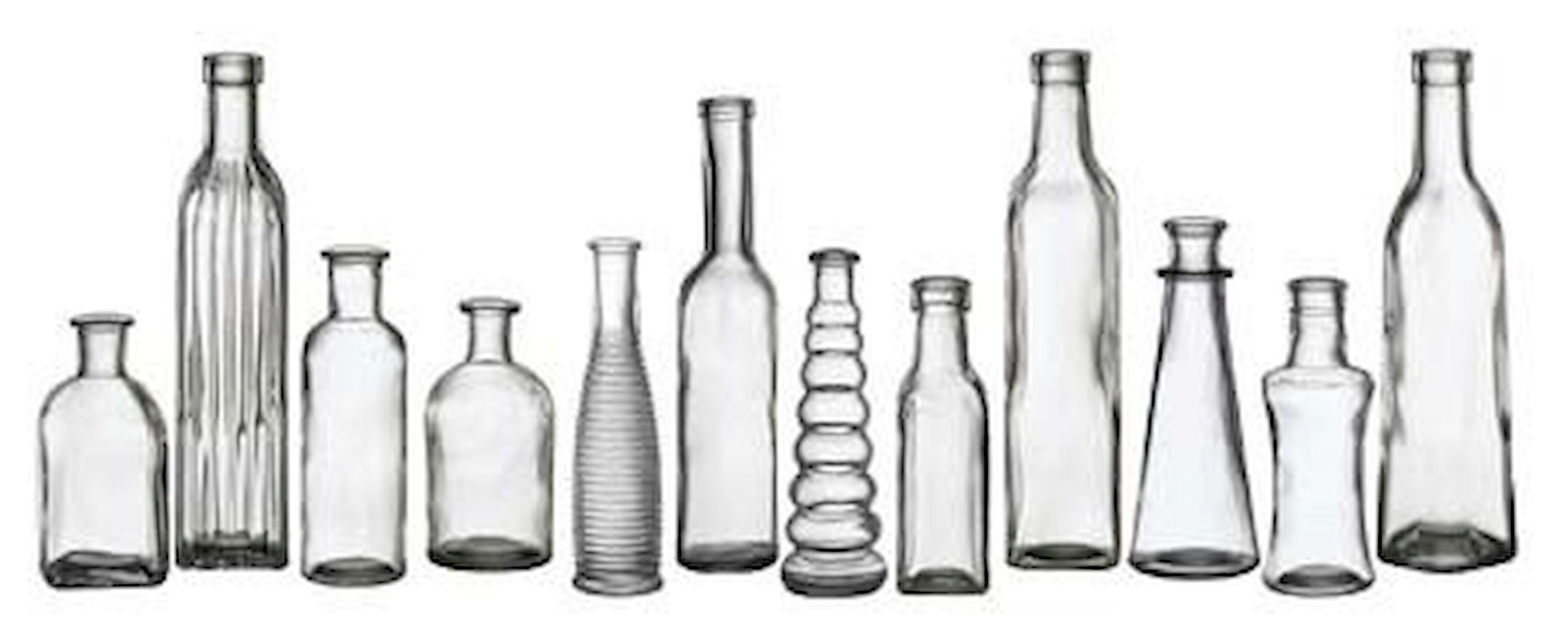 Red Barrel Studio® 24 Piece Clear Glass Decorative Bottles Set | Wayfair
