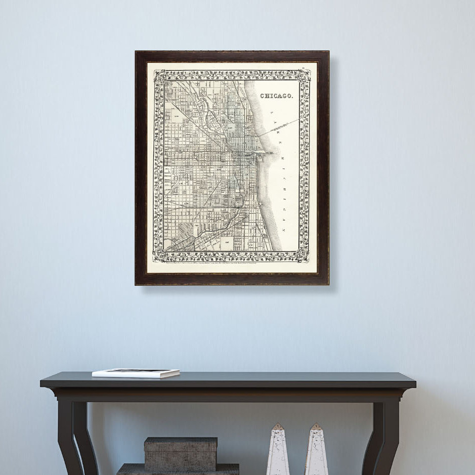 Art Virtuoso City Map Of Chicago - Picture Frame Graphic Art | Wayfair