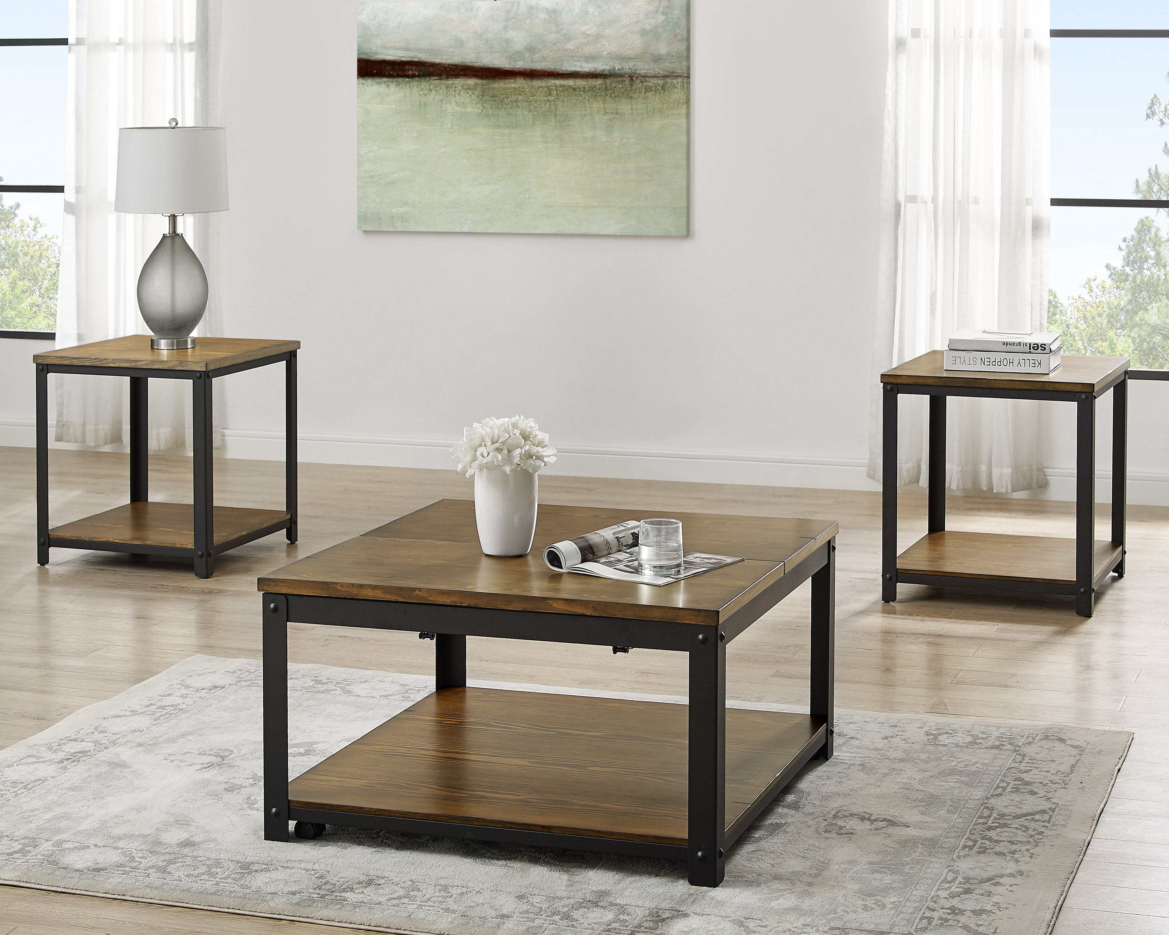 Gracie Oaks Ridling 3 Piece Coffee Table Set & Reviews | Wayfair