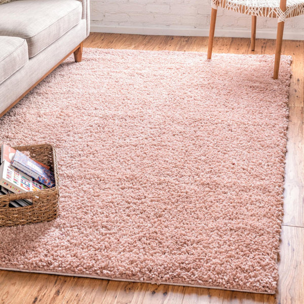 Winston Porter Candas Shag Dusty Rose Area Rug & Reviews | Wayfair