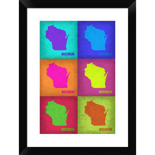 Naxart Wisconsin Pop Art Map 2 - Picture Frame Graphic Art | Wayfair