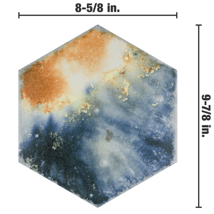 Merola Tile Dorne Hex 8.63" x 9.88" Porcelain Stone Look Wall & Floor ...