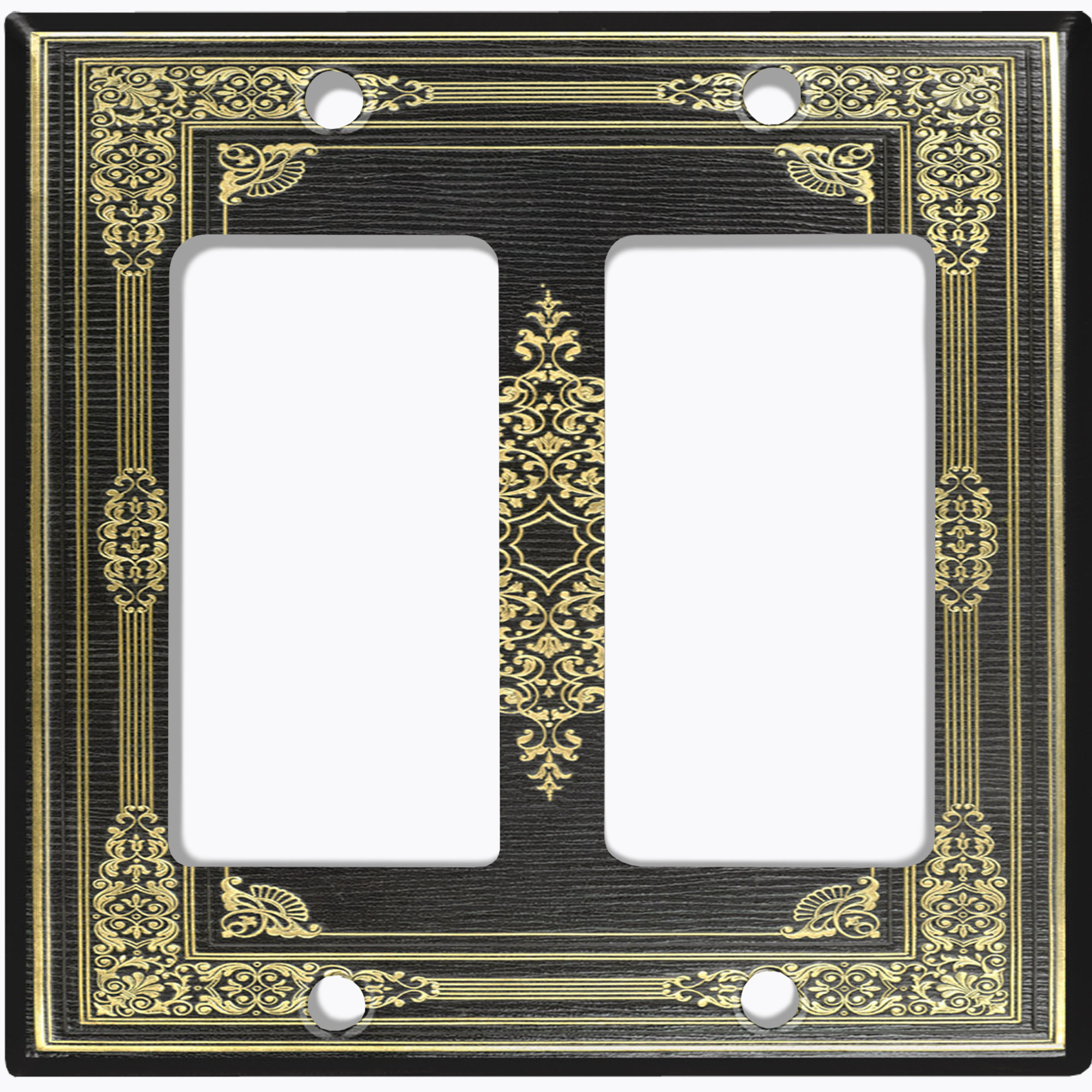 WorldAcc Victorian Vintage Frame Damask 2-Gang Toggle Light Switch Wall ...