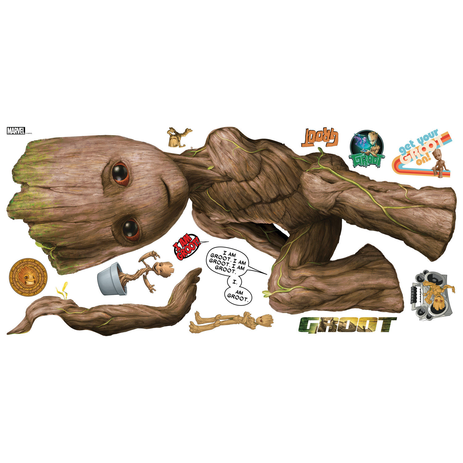 Room Mates Groot Peel and Stick Giant Wall Decal | Wayfair