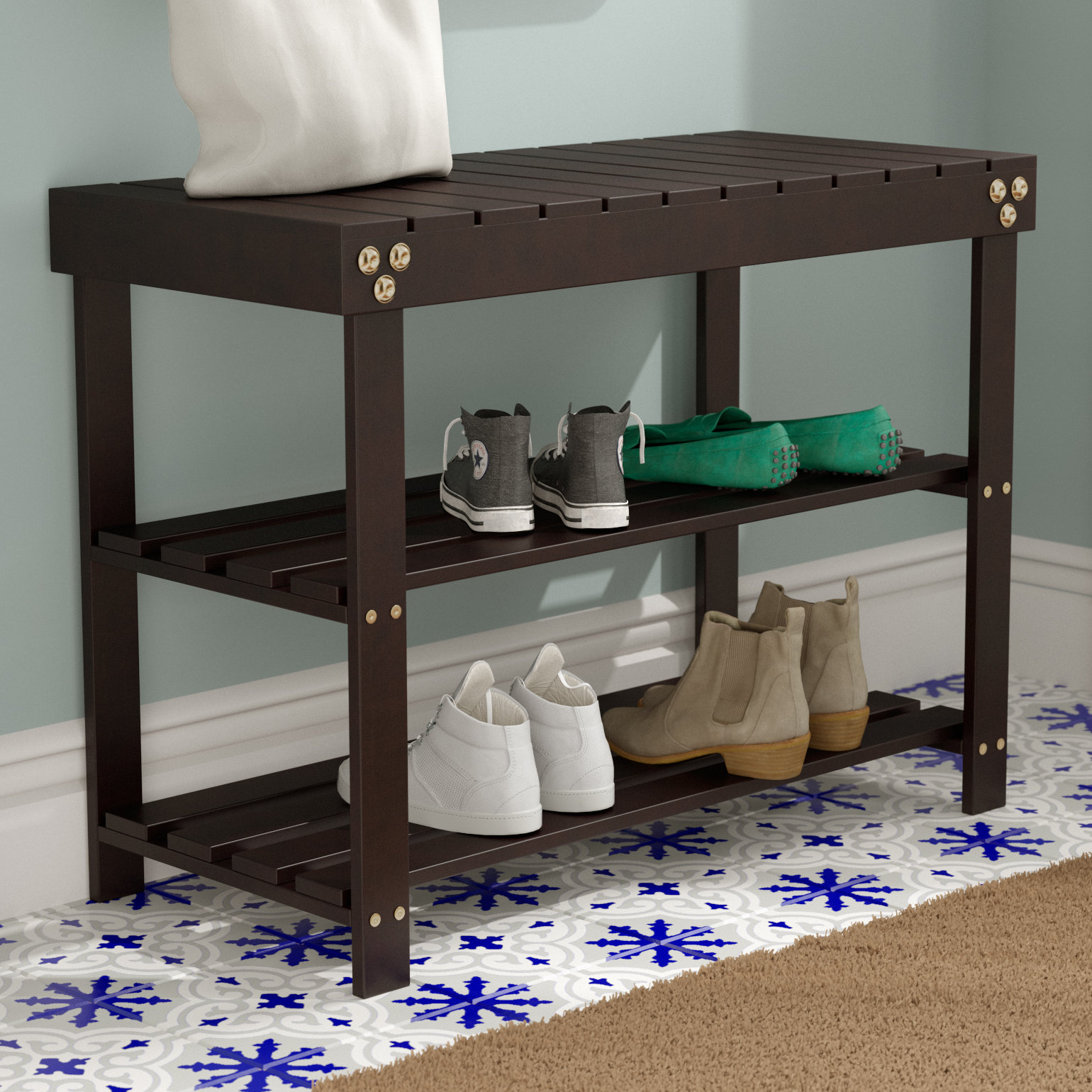 Rebrilliant 3-Tier 6 Pair Stackable Shoe Rack & Reviews | Wayfair
