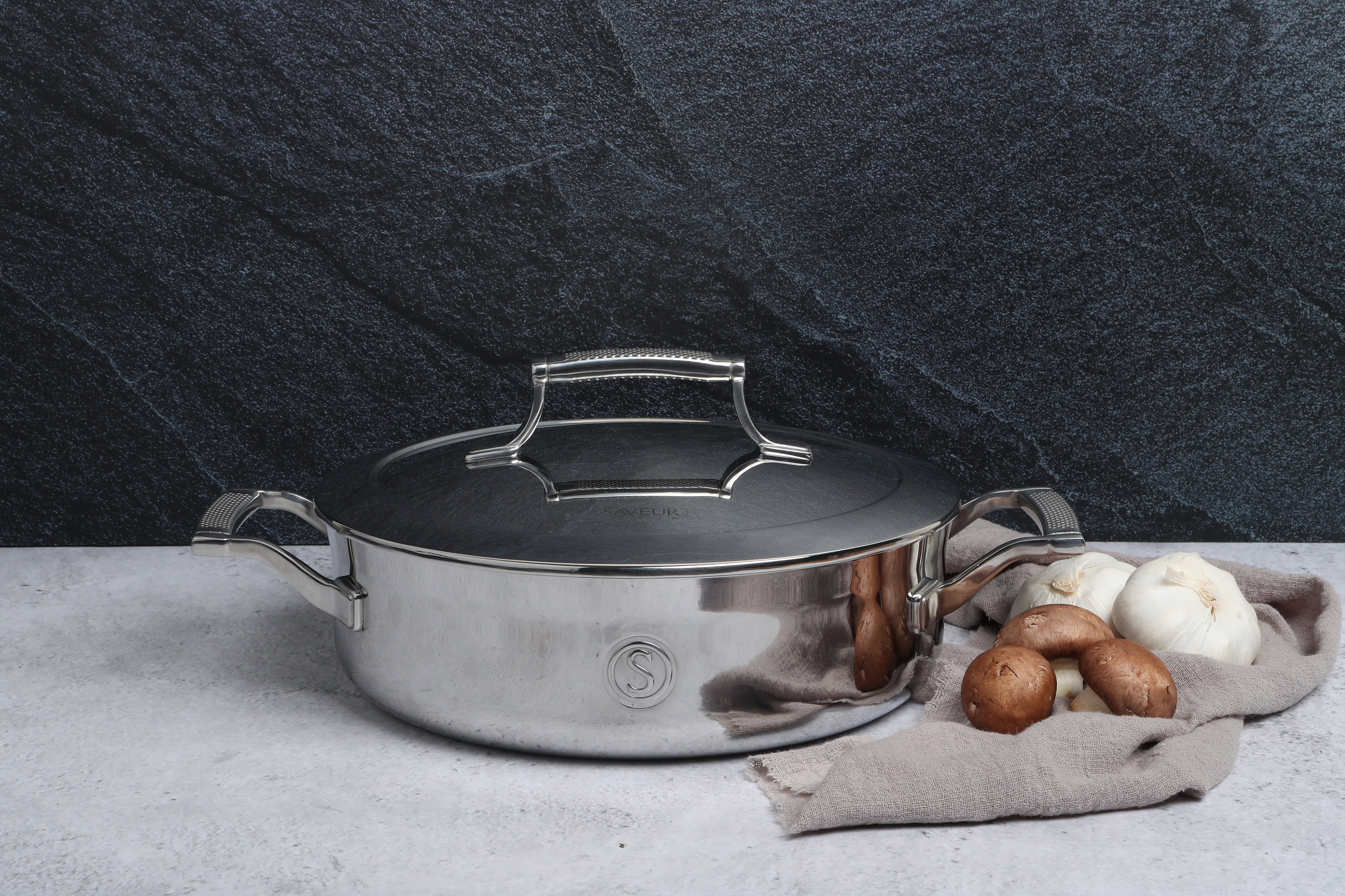 Saveur Selects Cookware Stainless Steel Saute Pan with Lid | Wayfair