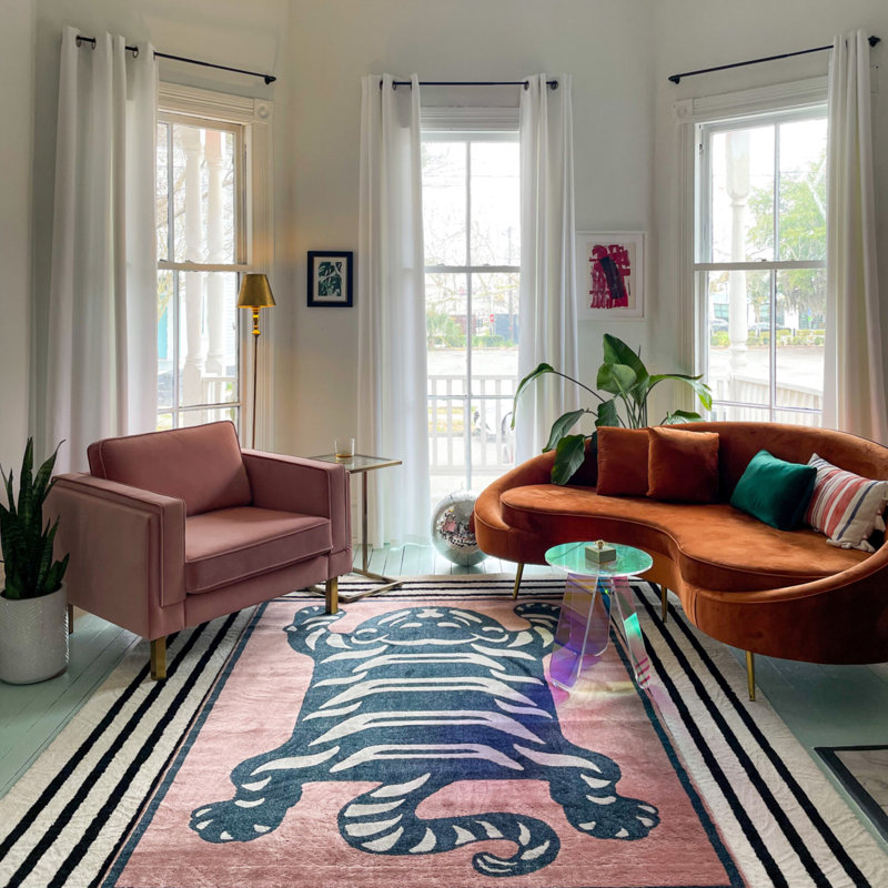 Langley Street Hasting Performance Rust/Black Rug & Reviews | Wayfair