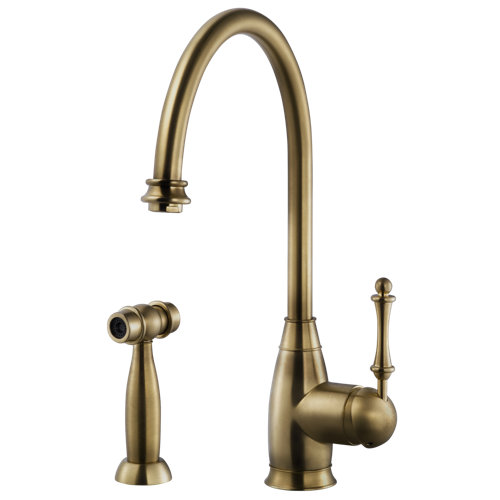 Houzer Charlotte Single Handle Kitchen Faucet with Sidespray & Reviews ...
