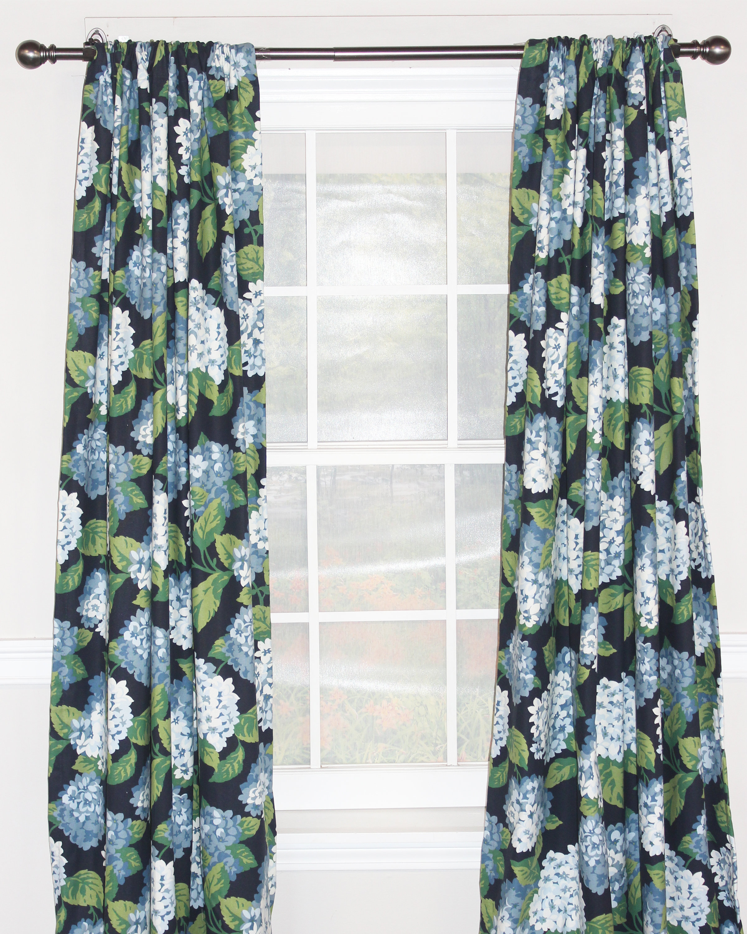 RLF Home Hydrangea 100% Cotton Room Darkening Curtain Pair | Wayfair