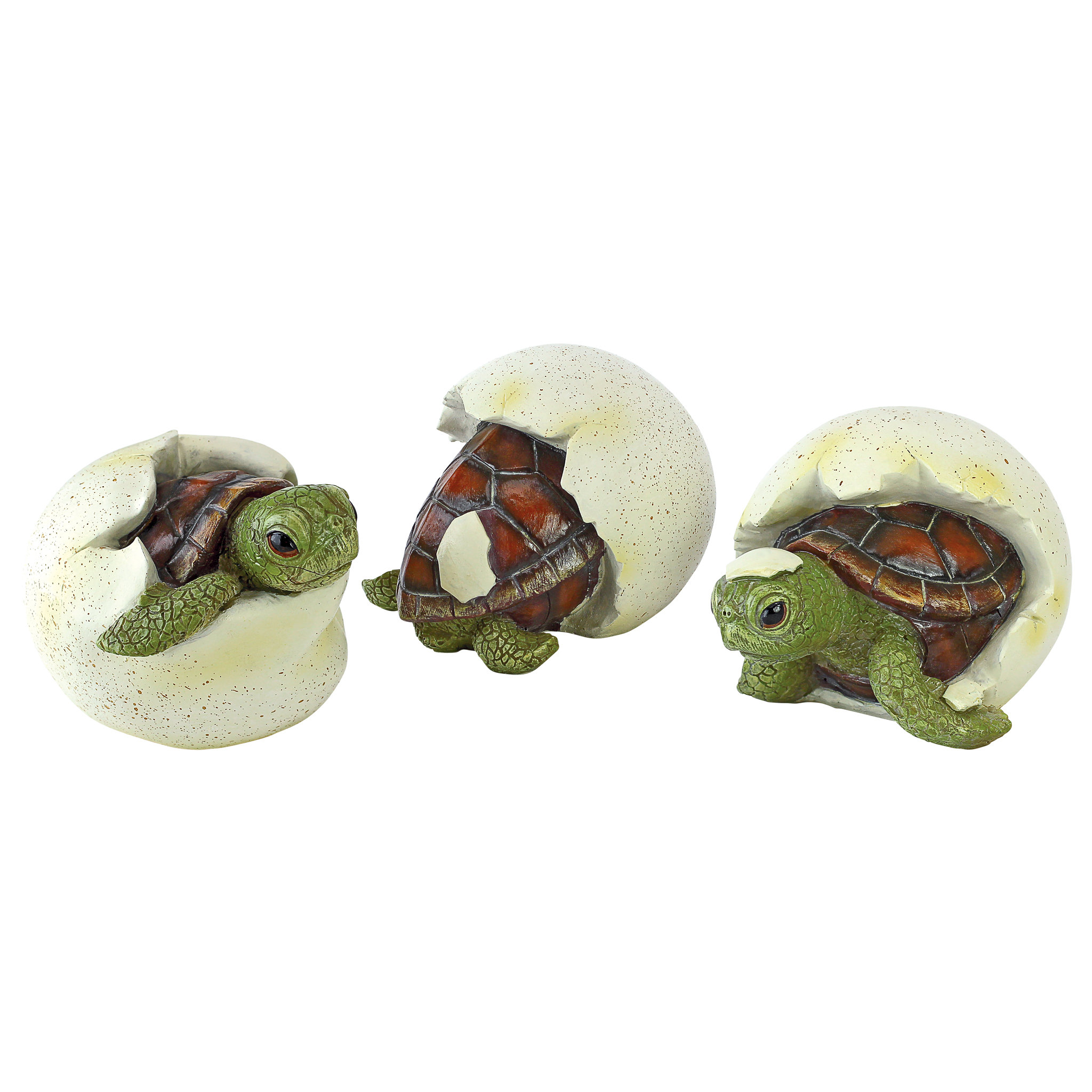 Design Toscano 3 Piece Out of the Shell Baby Turtle Triplet Statue Set ...