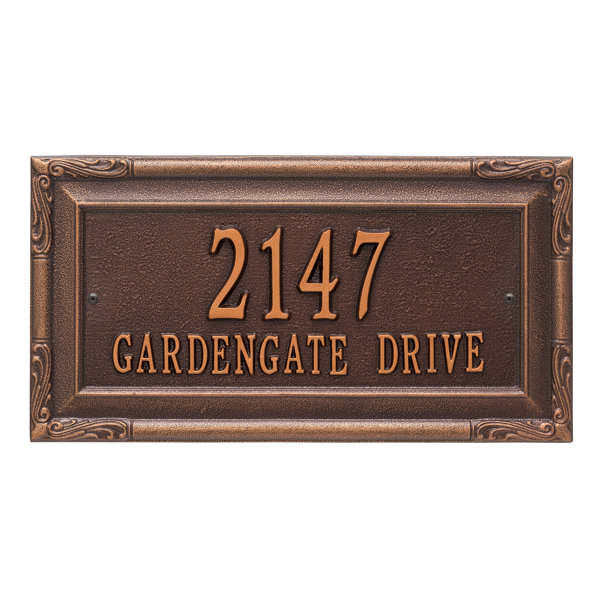 Whitehall Products Gardengate Personalized Grande 2-Line Wall Address ...