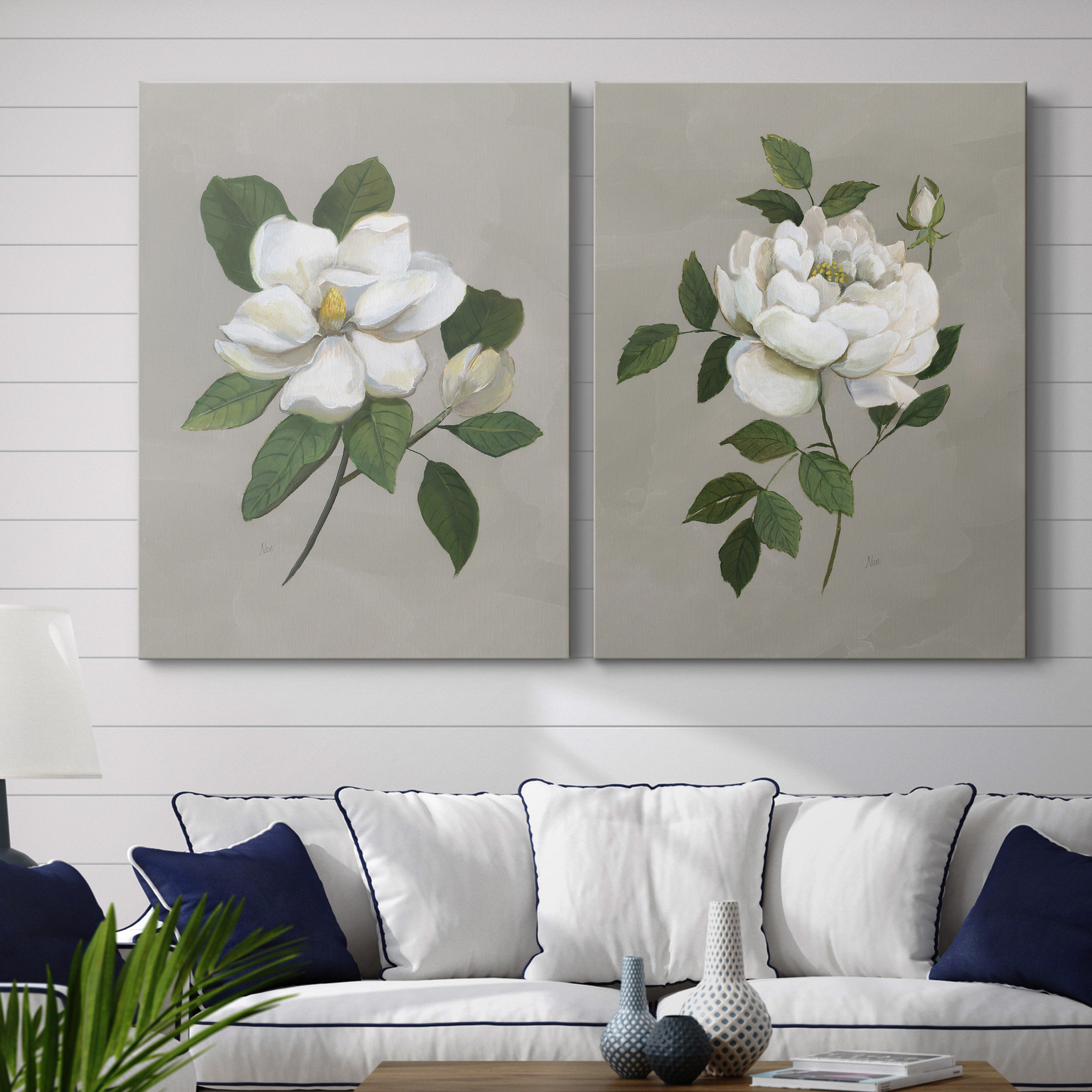 Winston Porter Botanical Magnolia - 2 Piece Print | Wayfair