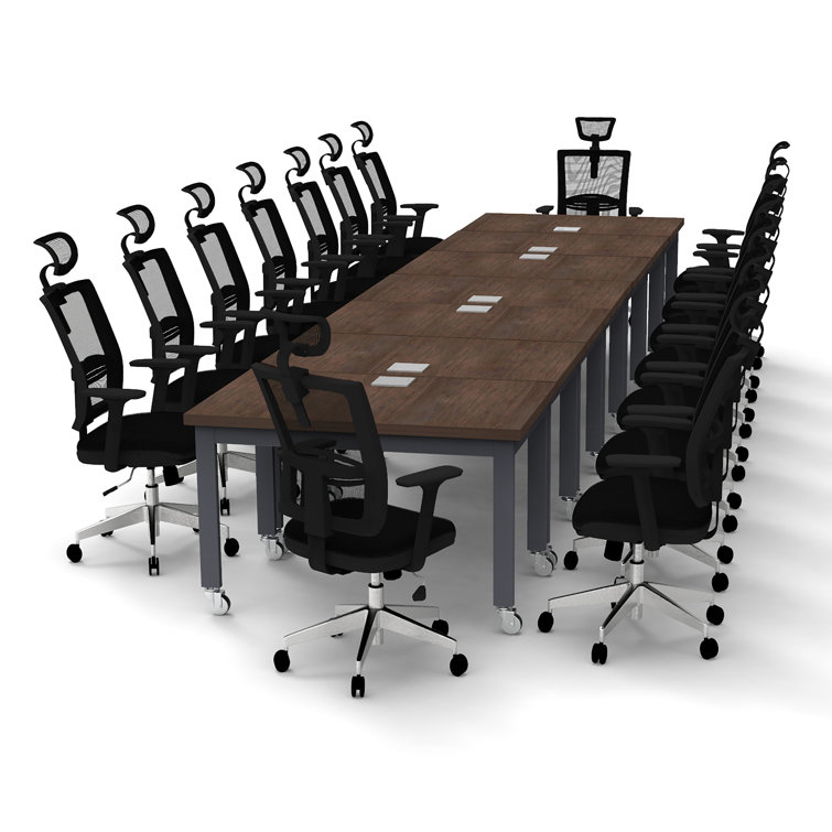 Inbox Zero 16 Person Conference Meeting Tables with 16 Chairs Complete ...