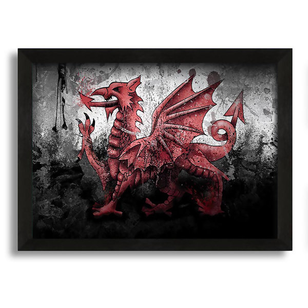 Maturi Welsh Dragon Grunge - Picture Frame Painting on Canvas | Wayfair ...