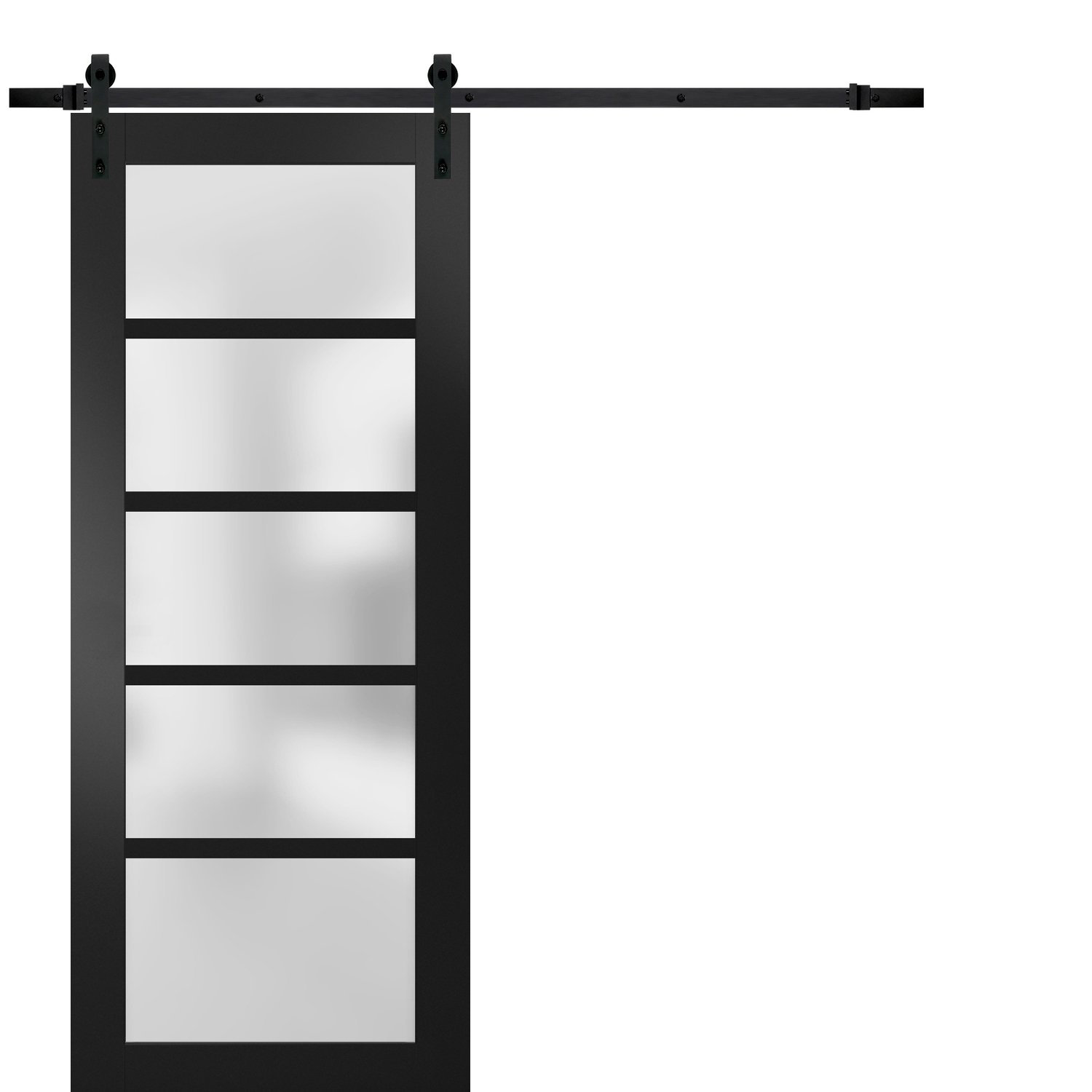 SARTODOORS Quadro Glass Barn Door With Installation Hardware Kit