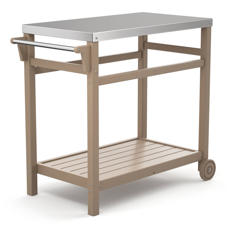 Ebern Designs Indara Outdoor Prep Cart Dining Table for Pizza Oven ...