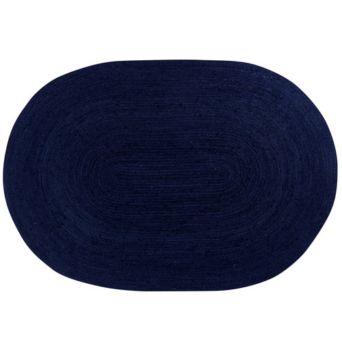 Latitude Run® Handwoven Jute Navy Area Rug & Reviews | Wayfair