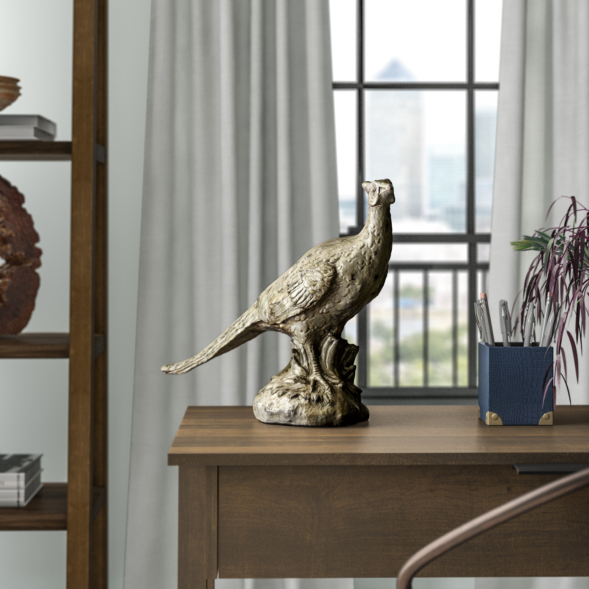 Astoria Grand Pheasant Resin Figurine & Reviews | Wayfair
