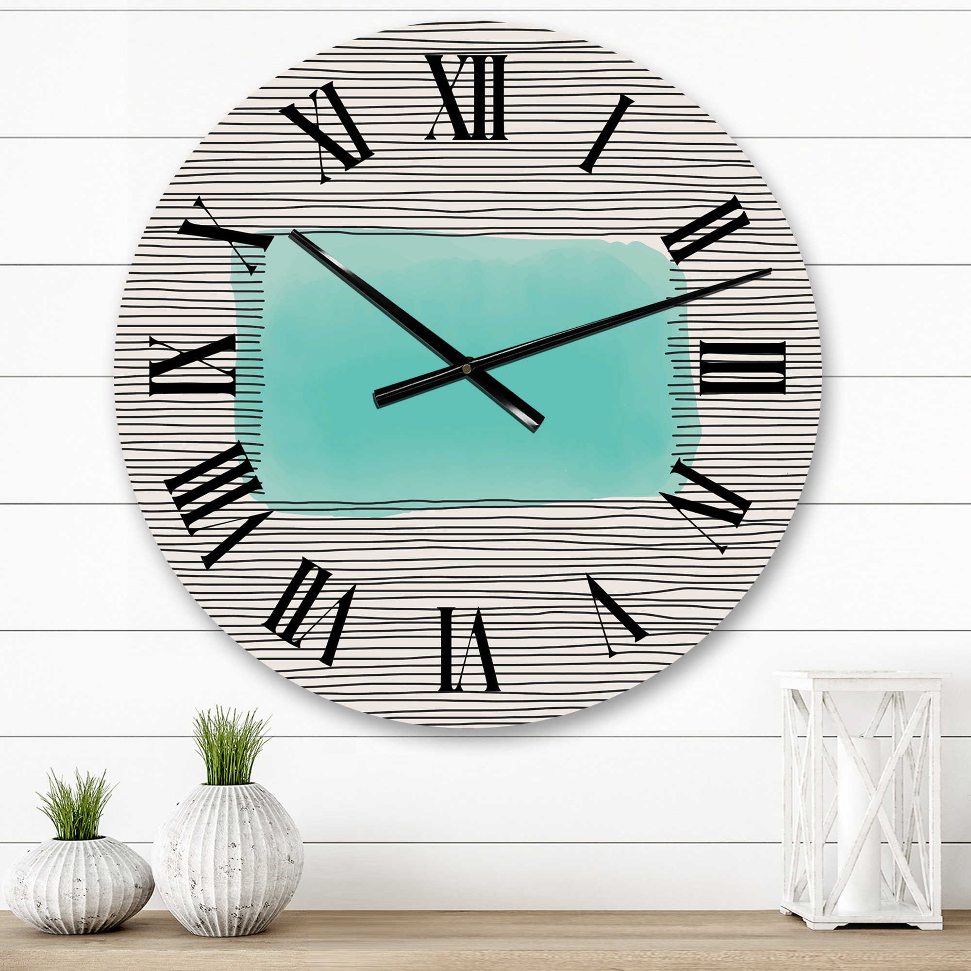 East Urban Home Minimalist Linear Art VI Wall Clock | Wayfair