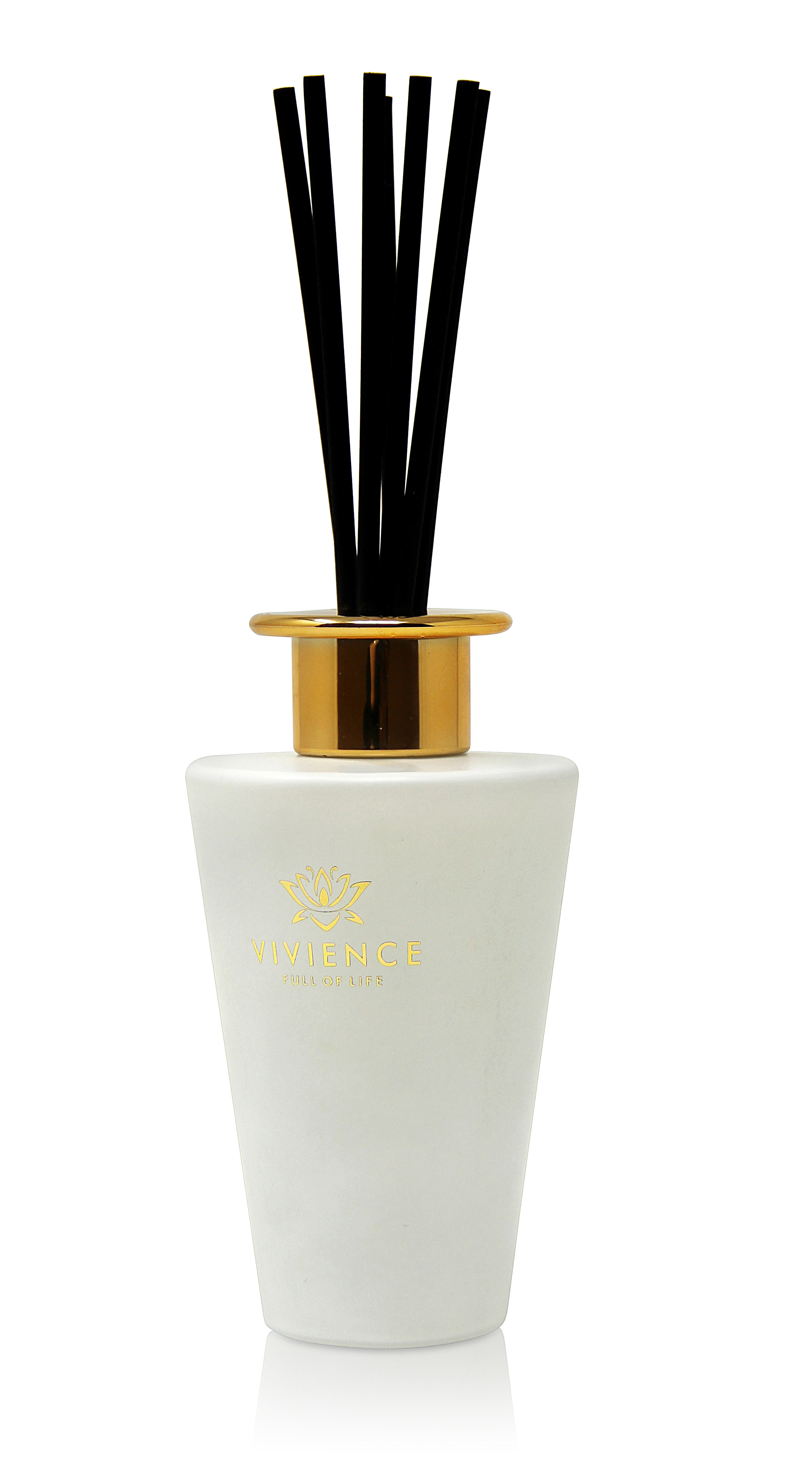 Vivience White Bottle Gold Cap Reed Diffuser | Wayfair