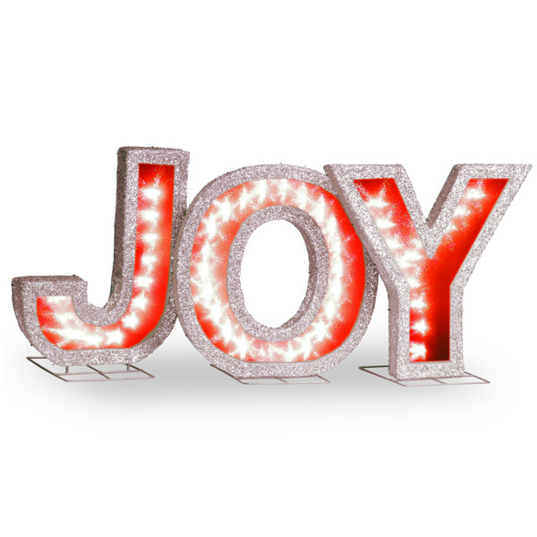 Outdoor-lighted-joy-sign | Wayfair