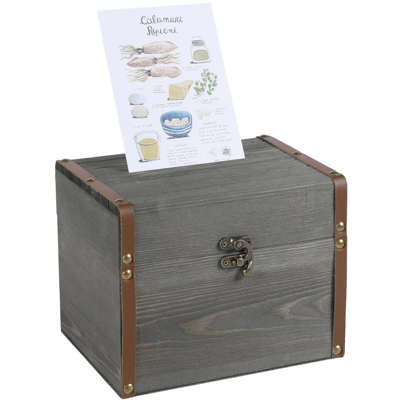 Loon Peak® Solid Wood Recipe Card Box | Wayfair