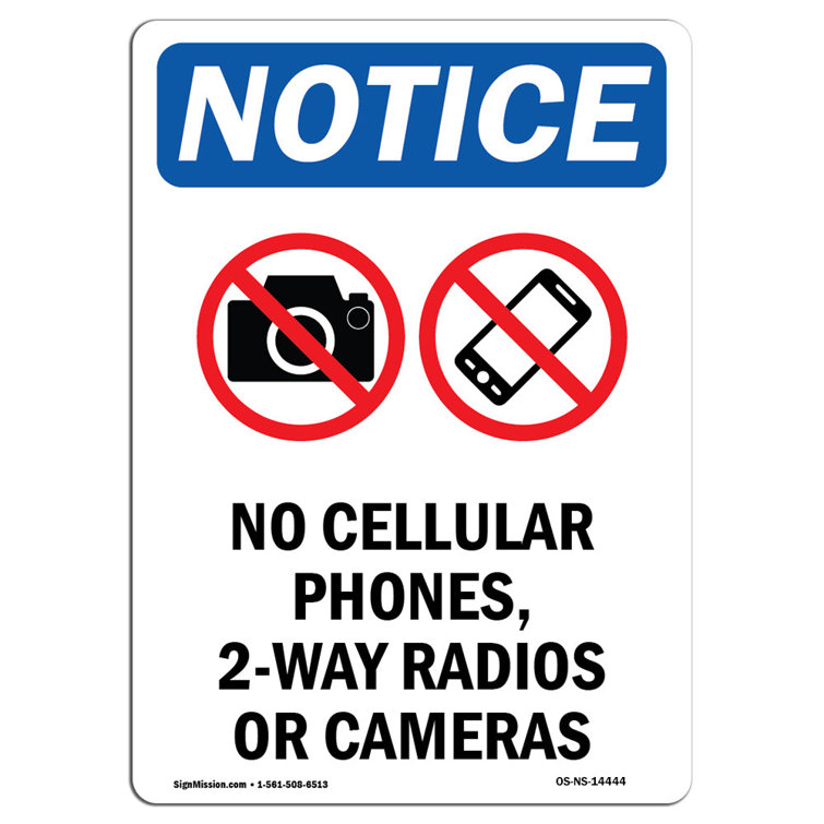 SignMission No Cellular Phones Sign with Symbol | Wayfair