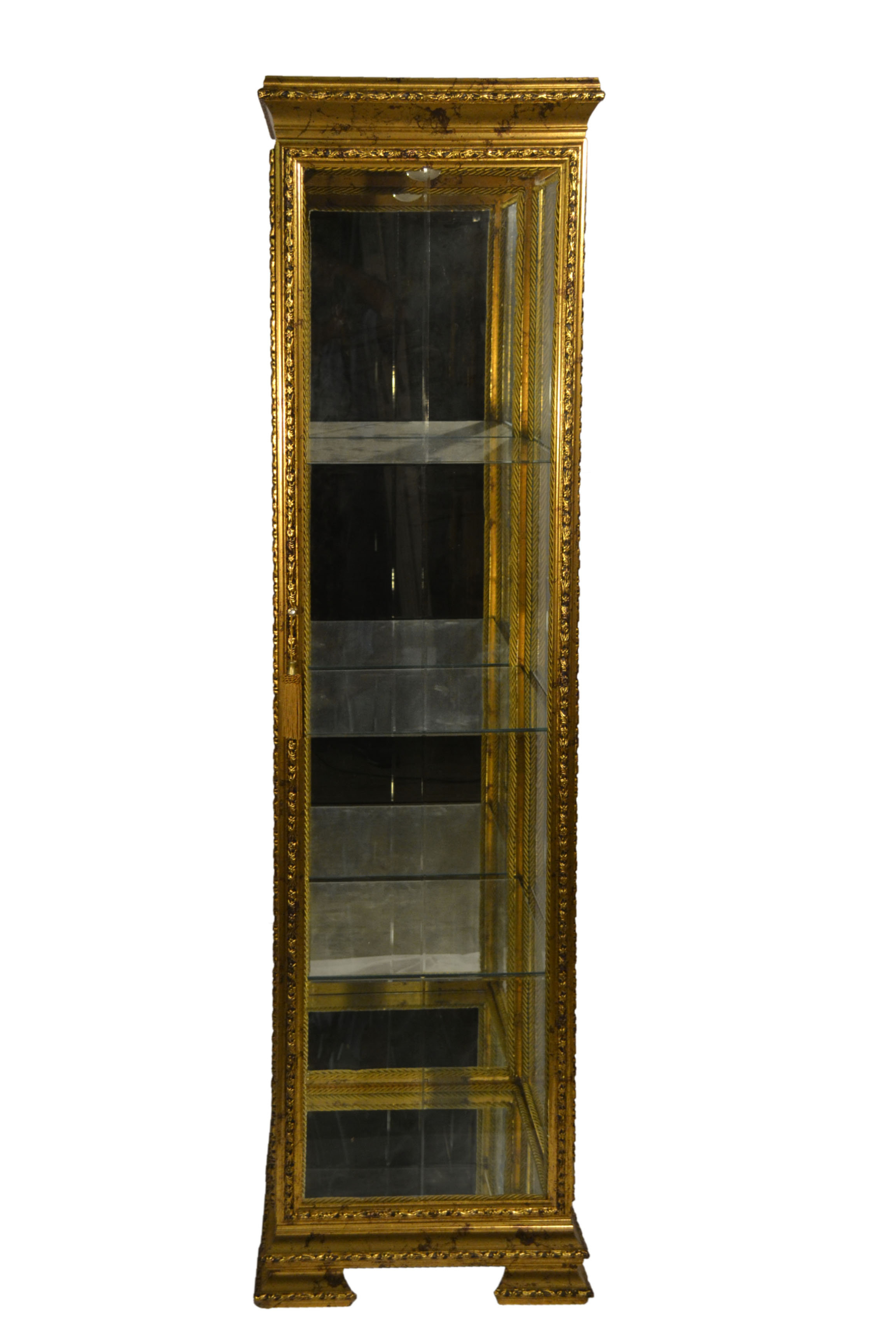 Three Star 16'' Wide Solid Wood Mirrored Back Display Stand with ...