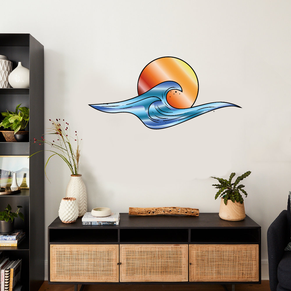 Sunside Sails Beach Sunset Wave Wall Decal | Wayfair