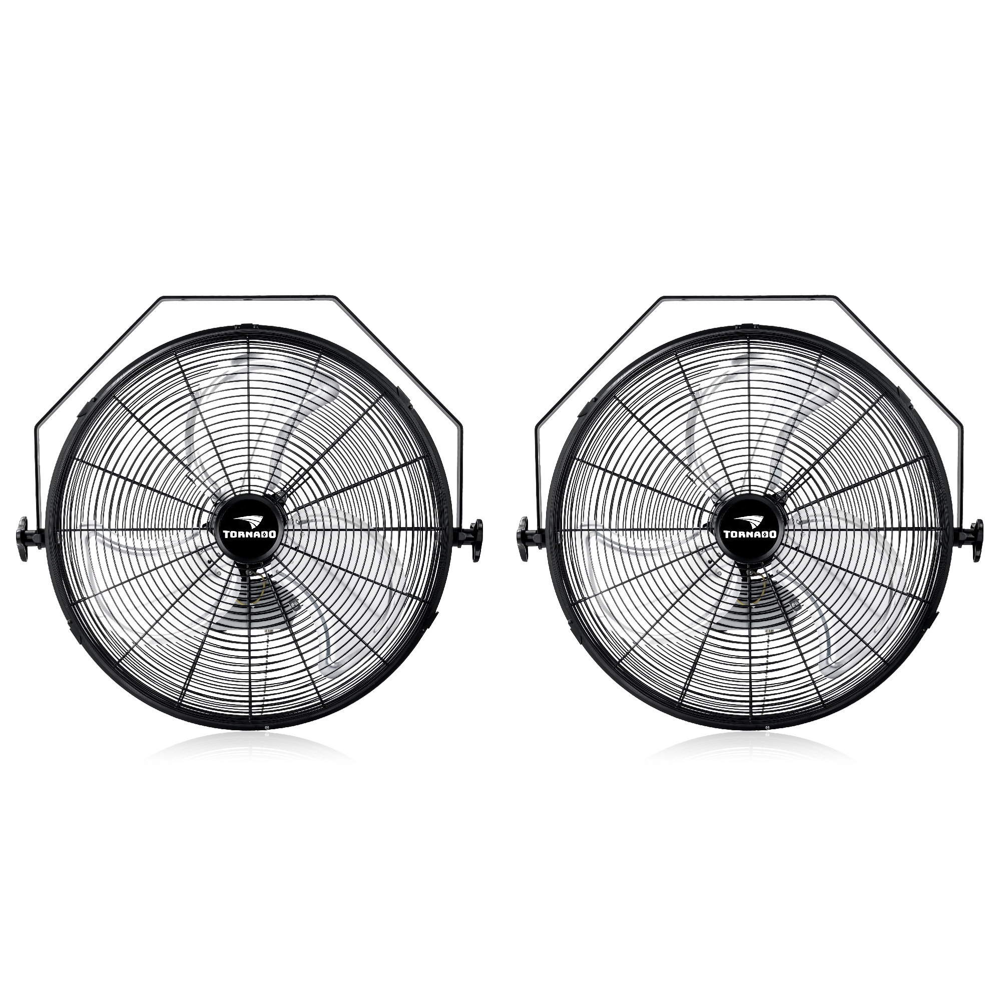 Tornado Fans 2 Pack - Tornado 18" High Velocity Industrial Wall Fan With TEAO Enclosure Motor 3 ...