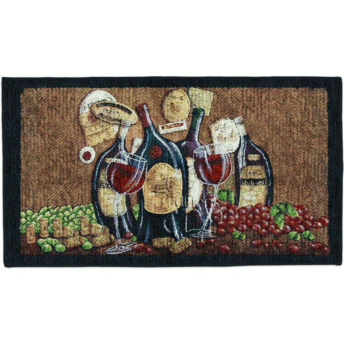 Bloomsbury Market Galilhai Bending Wine Kitchen Mat | Wayfair