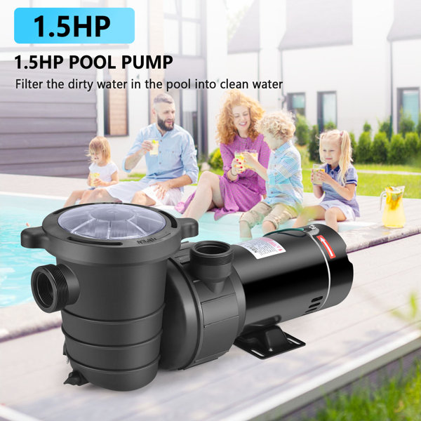 Arlmont & Co. 1.5 HP 115V High Flow Pool Pump with Strainer Basket ...