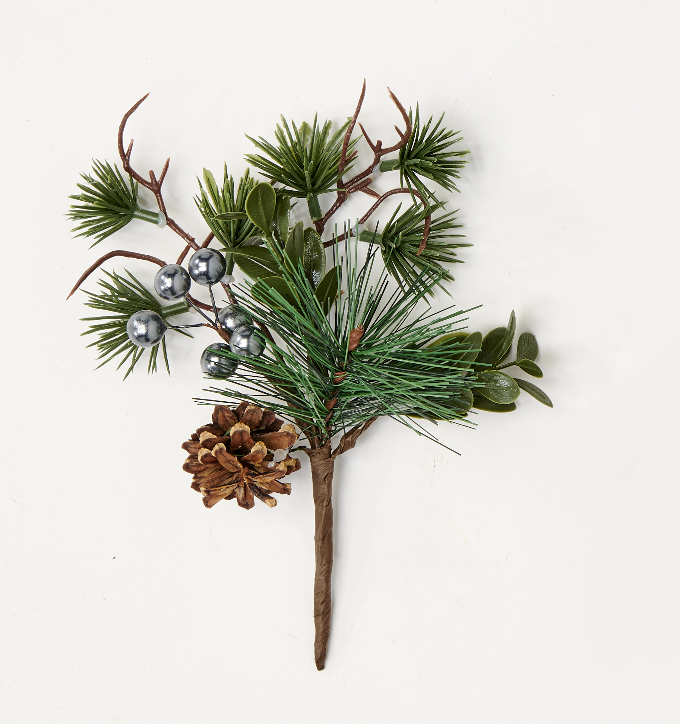 The Holiday Aisle® Needles Berries Pine Cone Pick | Wayfair