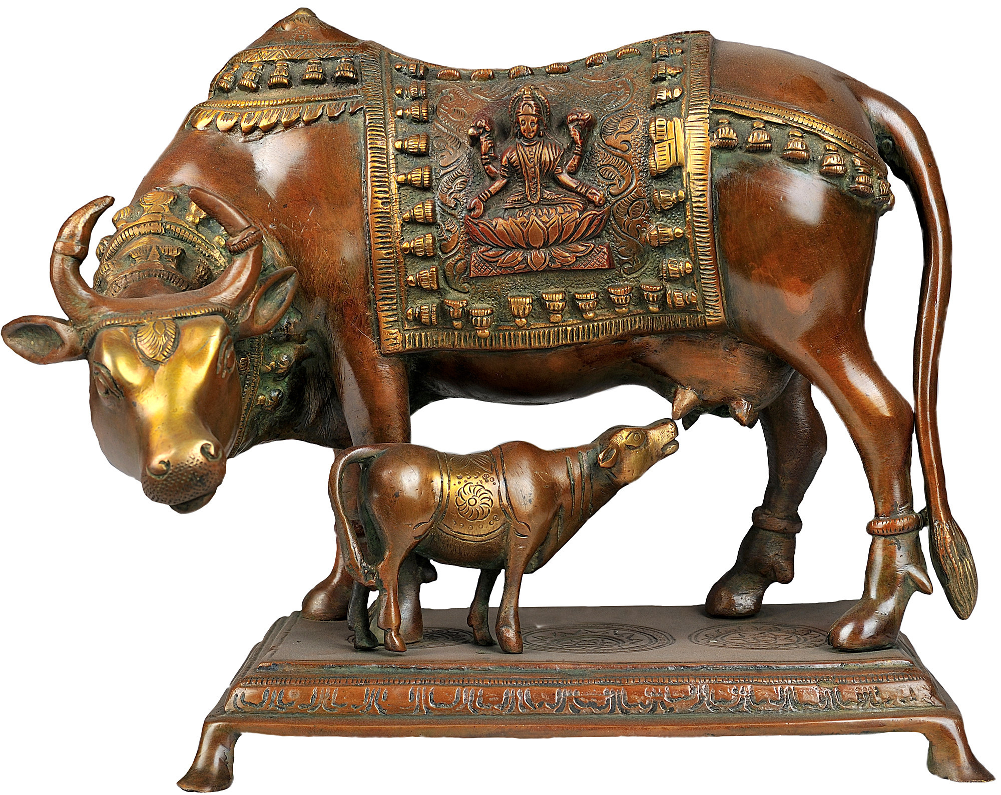 Bungalow Rose Cow And Calf (Saddle Decorated With Goddess Lakshmi ...