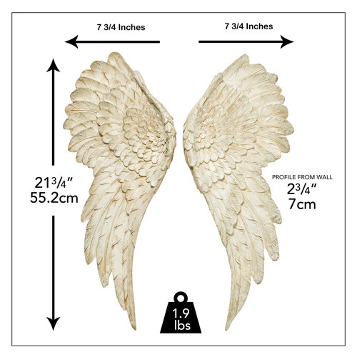 Union Rustic 2 Piece Angel Wing Bas Relief Wall Décor Set & Reviews ...