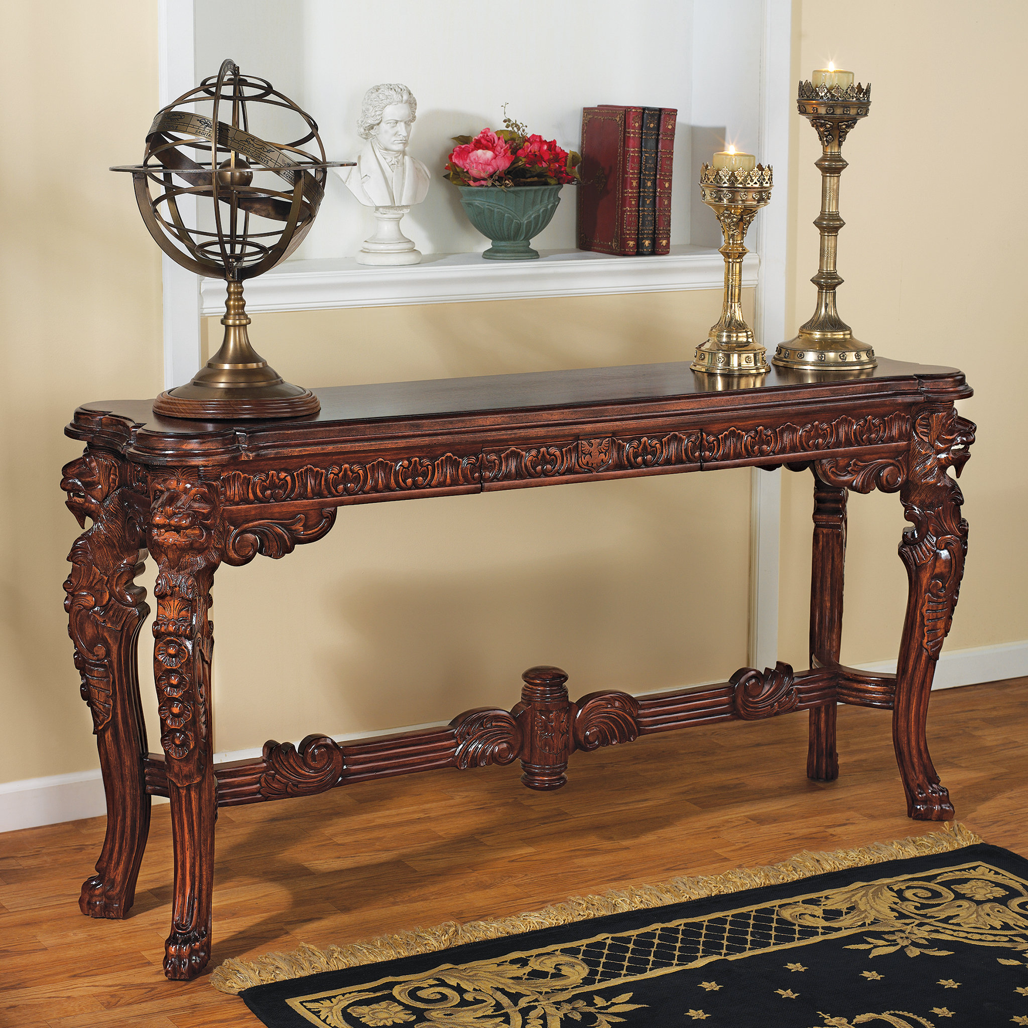 Design Toscano Lord Raffles 57.5" Solid Wood Console Table & Reviews ...