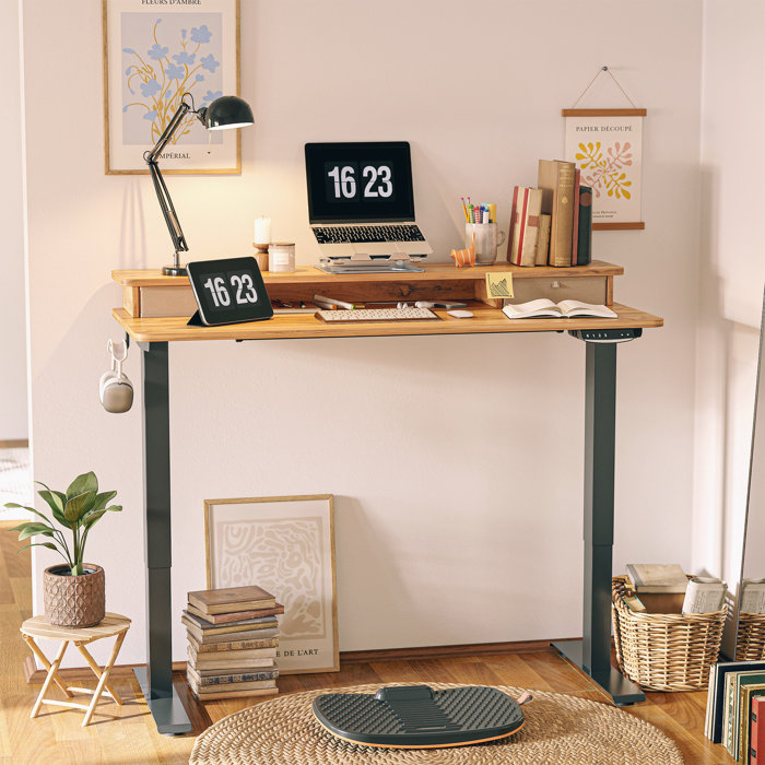 Inbox Zero Height Adjustable Standing Desk & Reviews | Wayfair