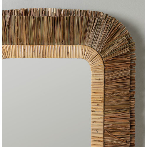 Beachcrest Home Valier Rectangle Seagrass Wall Mirror | Wayfair