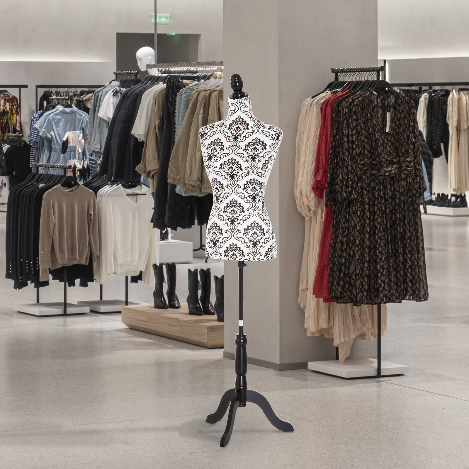 HomCom Mannequin Torso Display Stand Adjustable Dress Form & Reviews ...