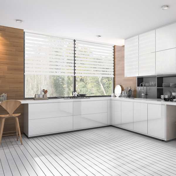 Symple Stuff Deluxe Semi-Sheer White Roller Shade | Wayfair